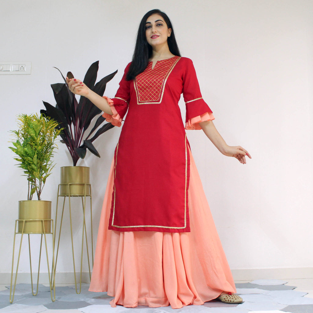 Ready to wear Red Butterfly Dress – YouNari